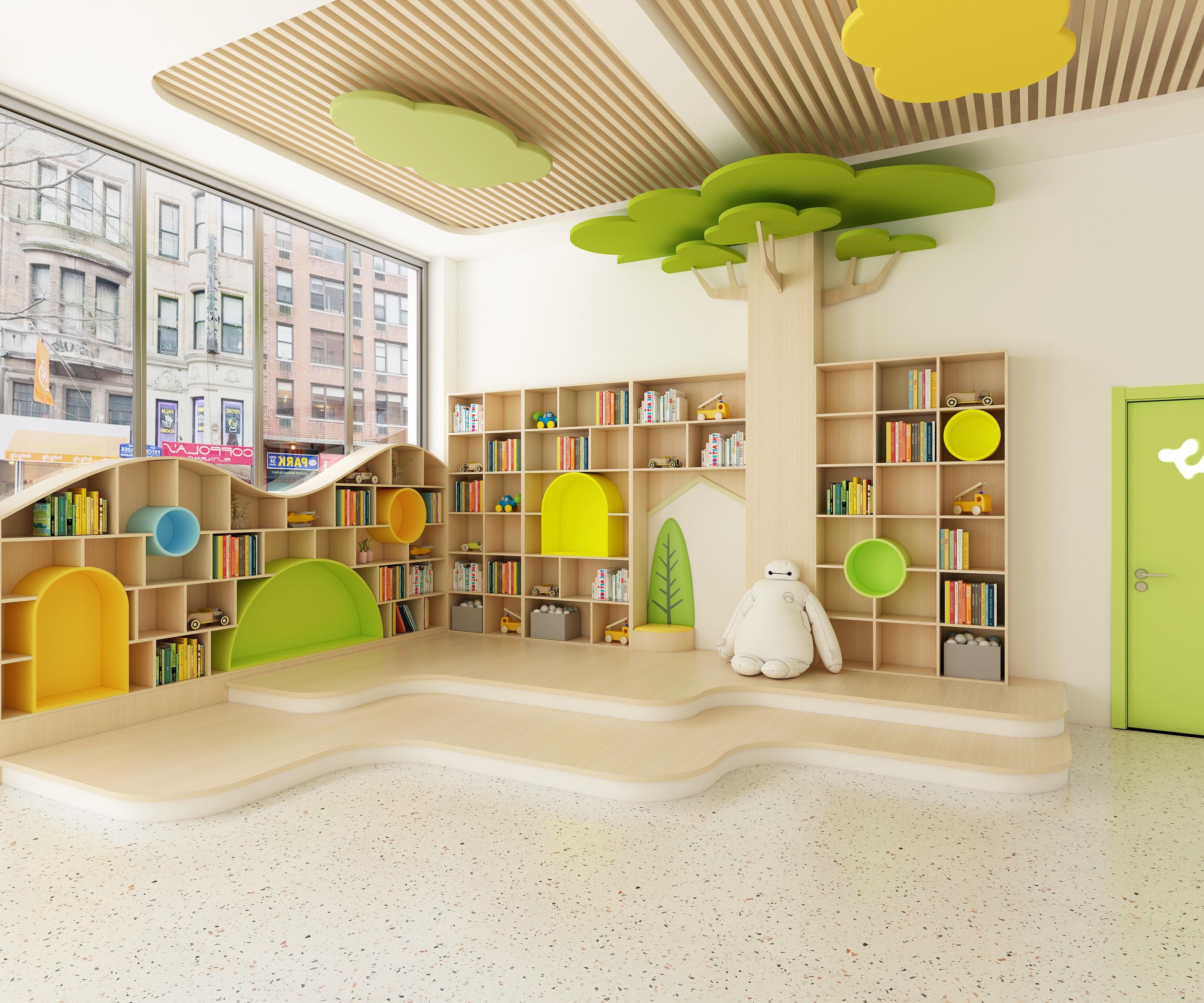 Chiquitos Creative Bookshelf Wall Green Tree Bookshelf Table And Chair ... Chiquitos Creative Bookshelf Wall Green Tree Bookshelf Table And Chair ...
