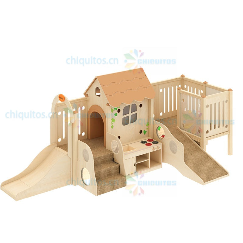 Chiquitos Wooden Indoor Kids Climbing and Sliding Play Structure with ...