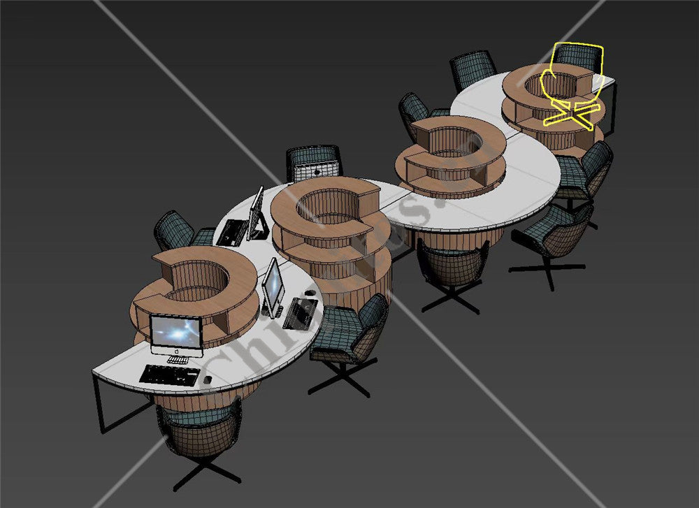 Chiquitos Commercial Table Combination Curved Design with Plant Storag ...