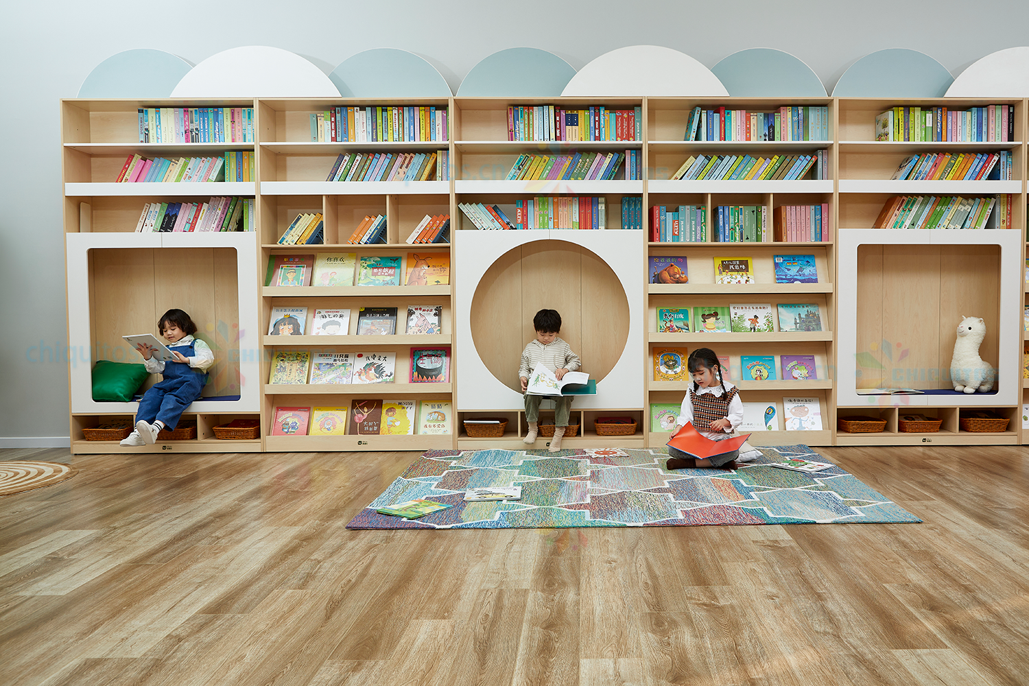 Chiquitos Customizable Kids Reading Corner Furniture Wooden Bookshelf ...