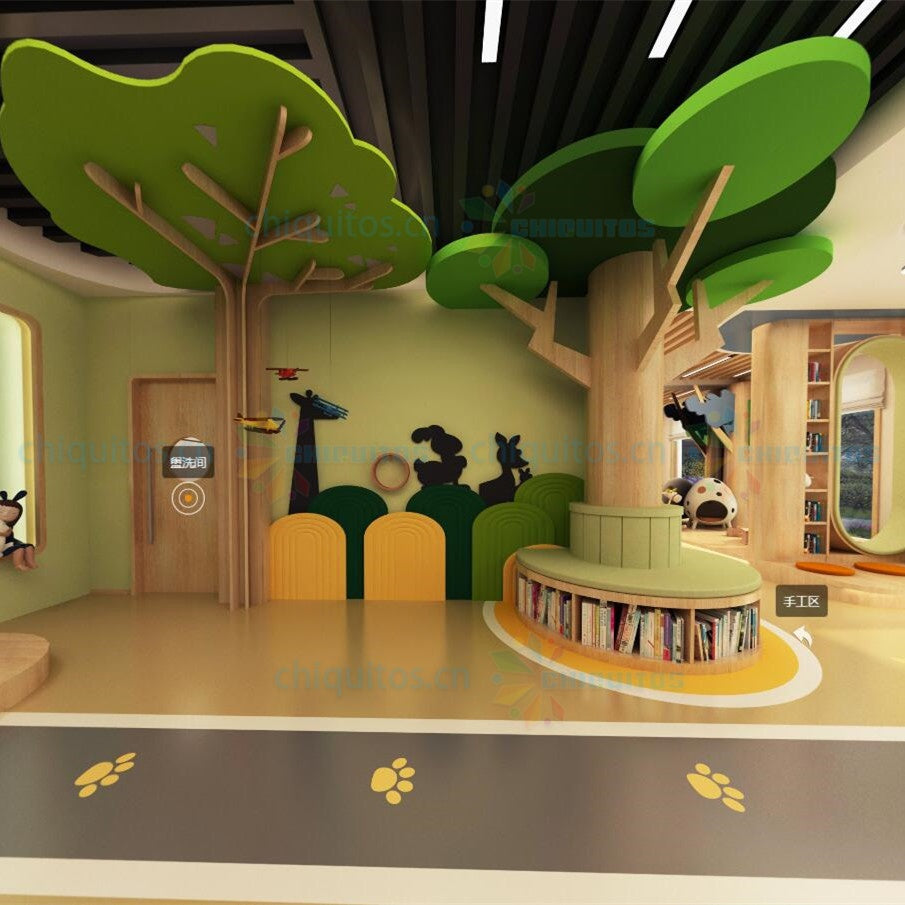 Chiquitos Customized Kindergarten Furniture Indoor Tree-Shaped Bookshe ...
